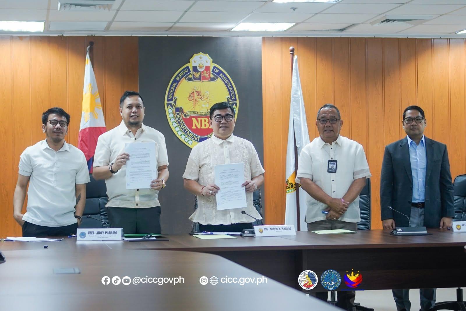 NBI, CICC sign agreement vs. online illegal activities