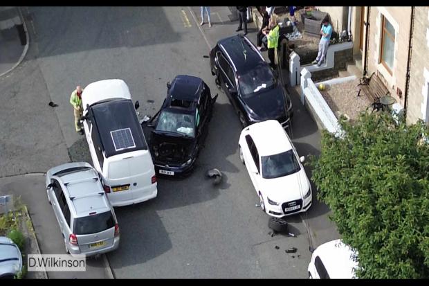 Drone images show scene of multi-vehicle crash in Darwen