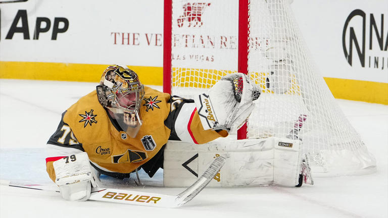 Golden Knights’ Carter Hart visibly emotional after Stanley Cup Final ...