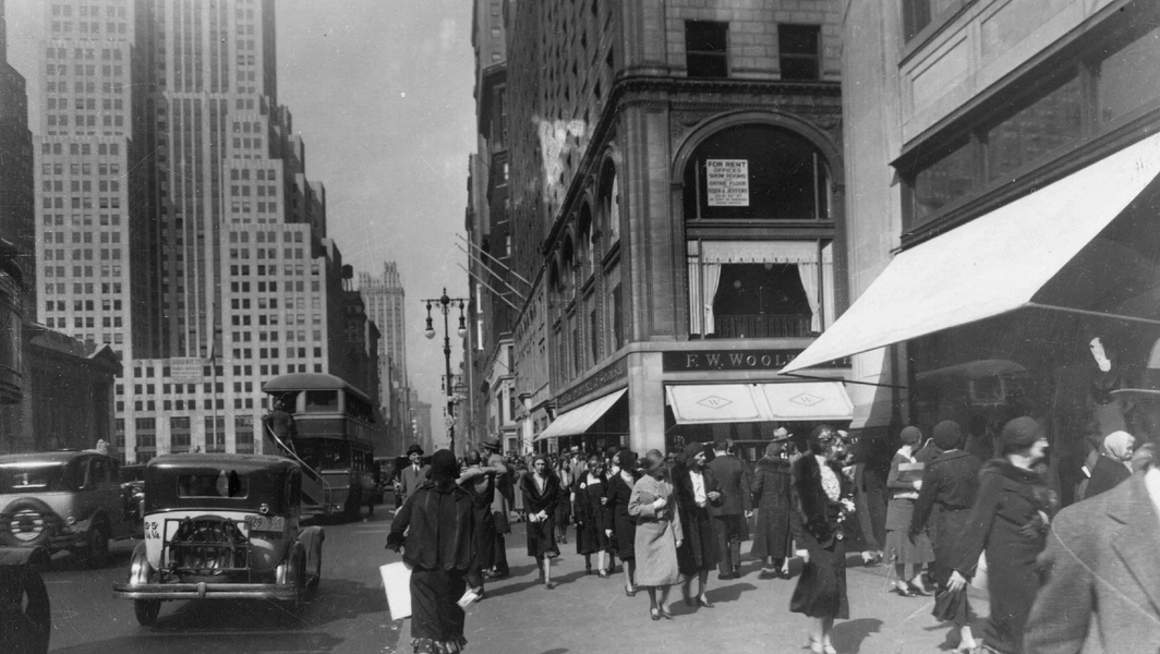 Historic photographs of New York, Tokyo, and Paris