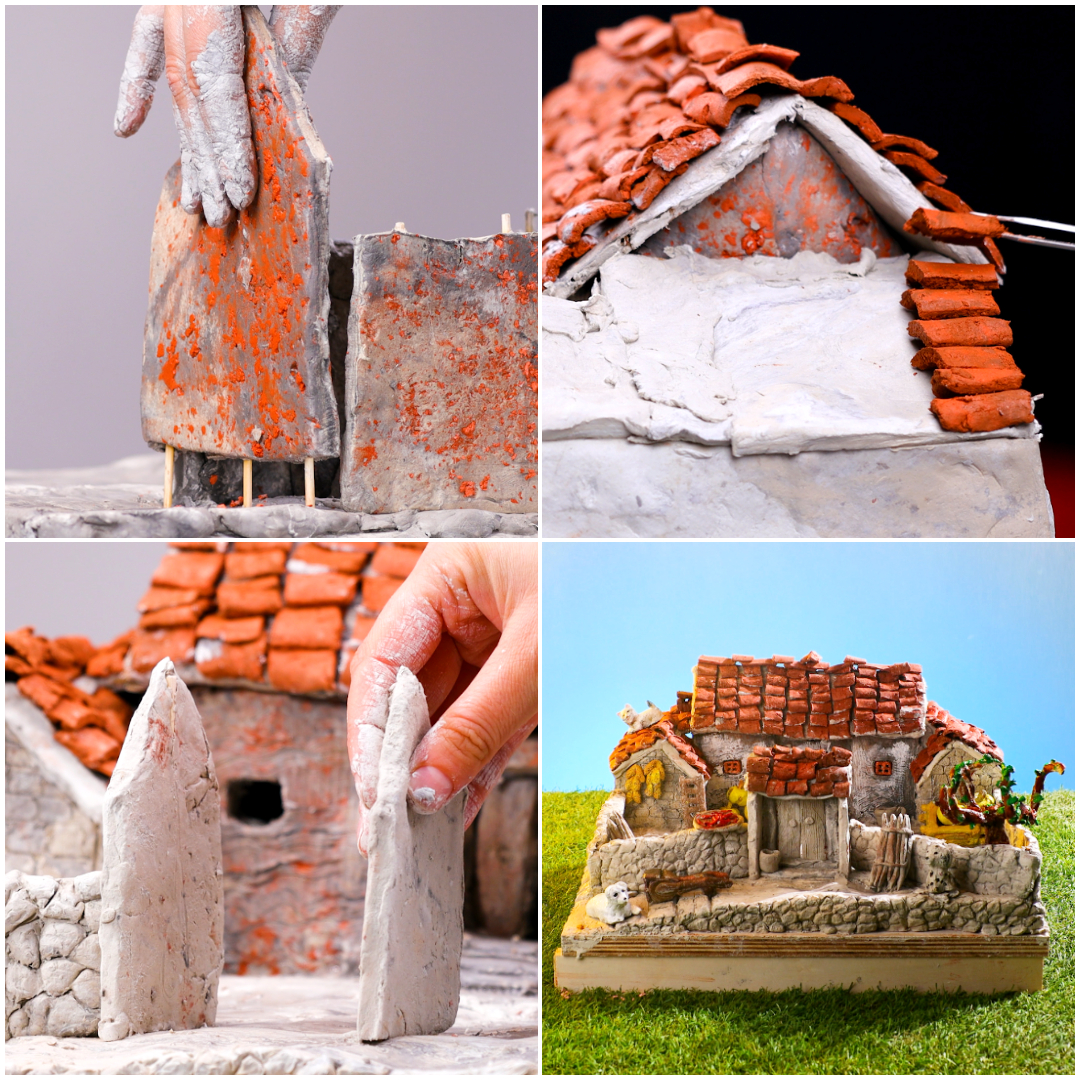 Creando una casa miniatura realista usando arcilla 🏠