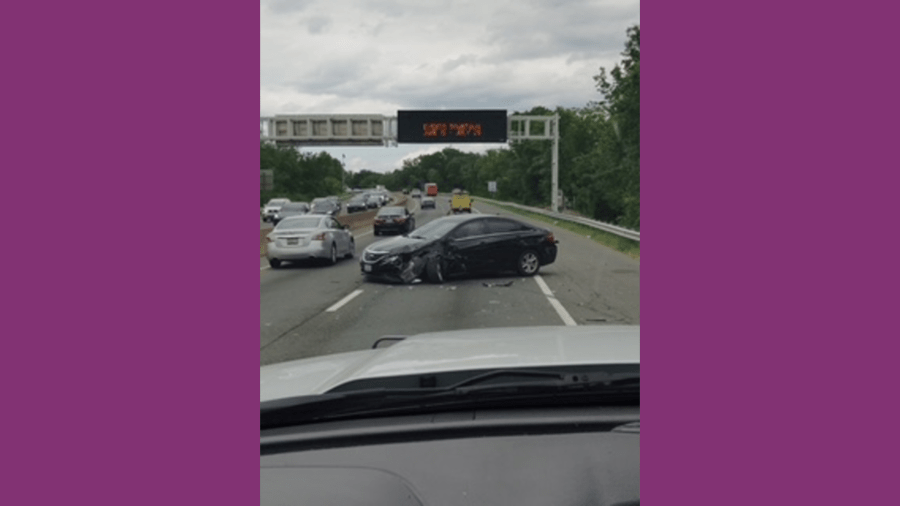 Police activity, crashed car shut down 295 in DC