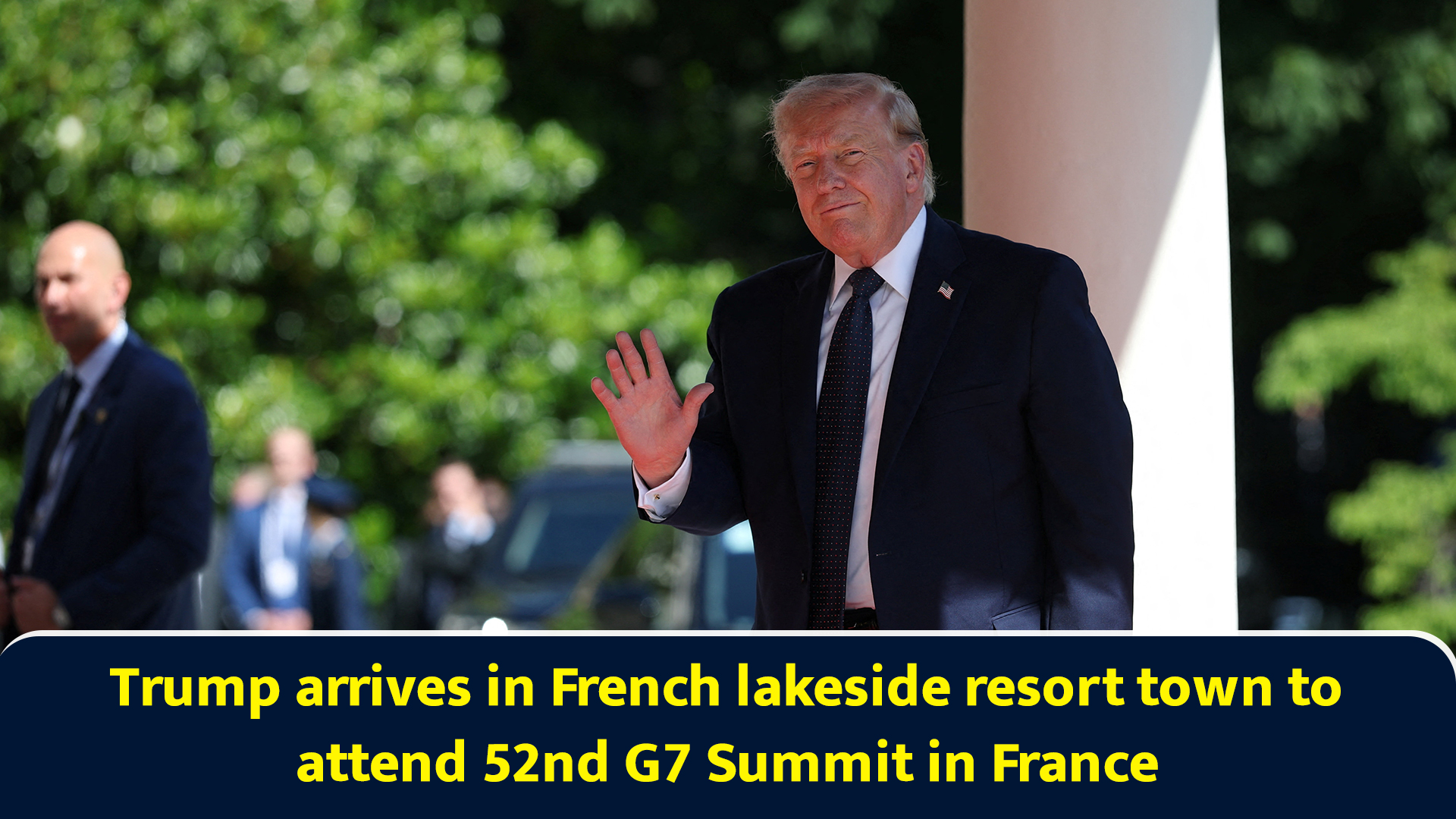 Trump arrives in French lakeside resort town to attend 52nd G7 summit ...