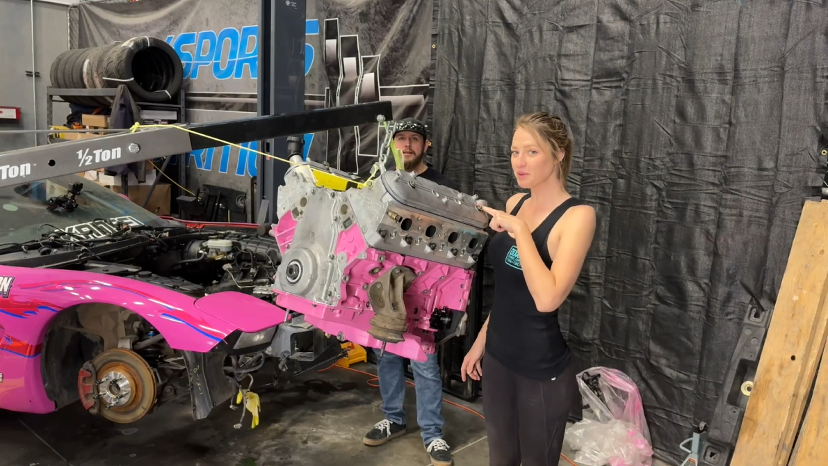 Built LS Corvette engine goes into the car