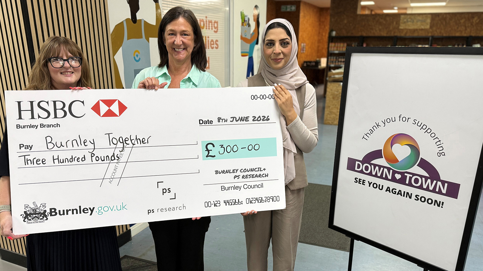 Burnley Together receives £300 donation following business survey