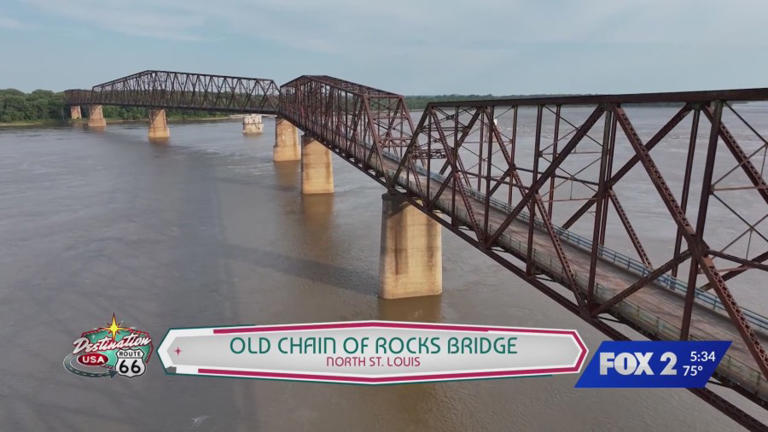 Old Chain of Rocks Bridge once connected Missouri and Illinois along ...