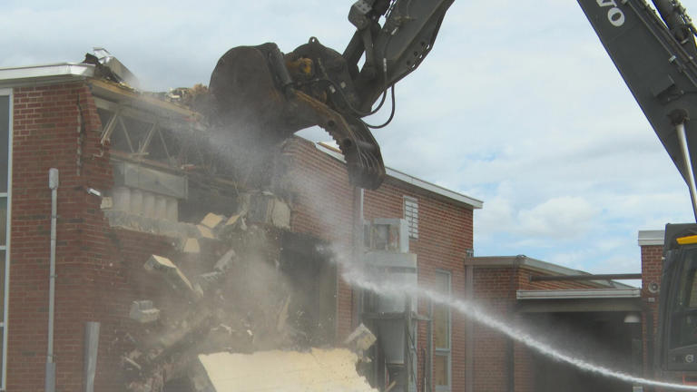 First walls fall as Greene Central High School demolition begins