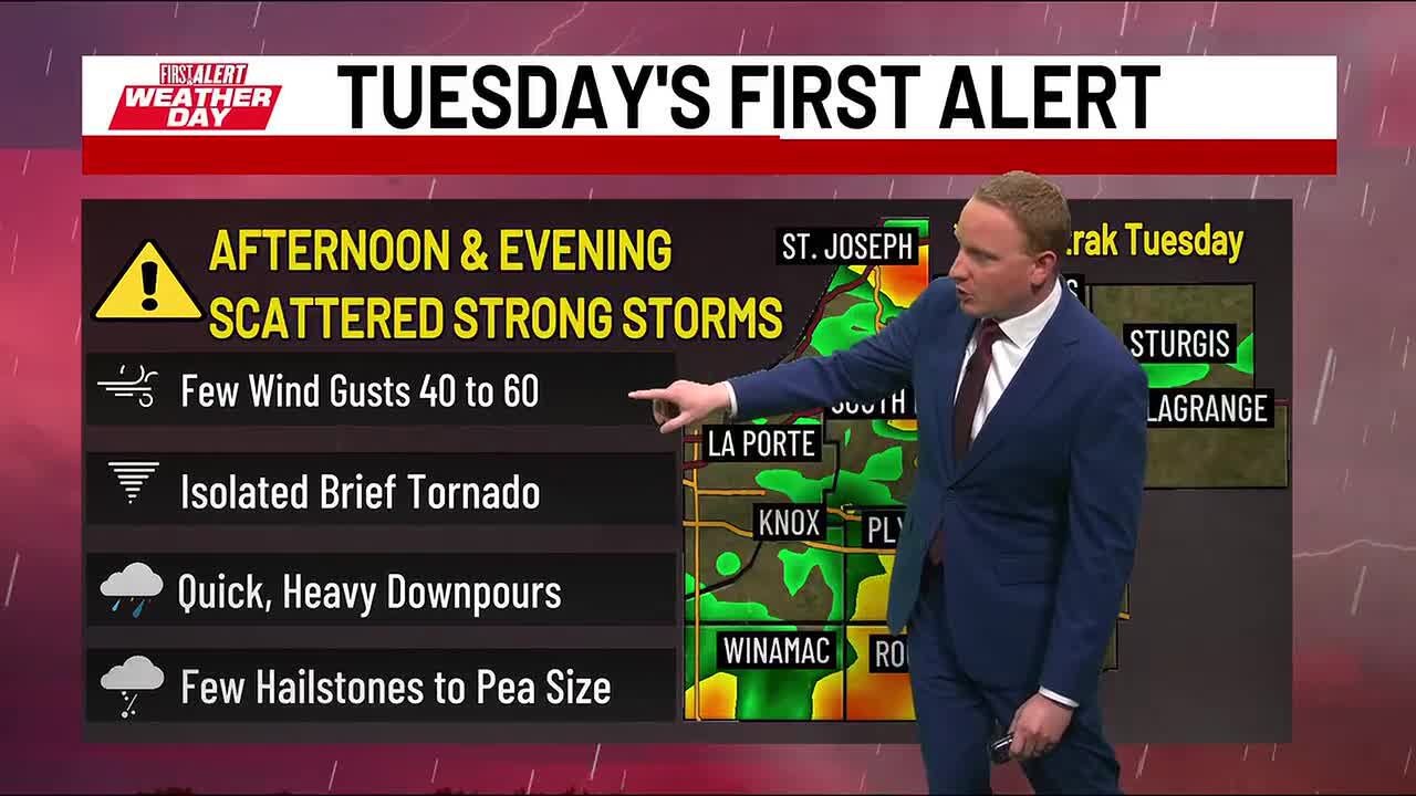 First Alert Weather Day Tuesday for scattered strong storms