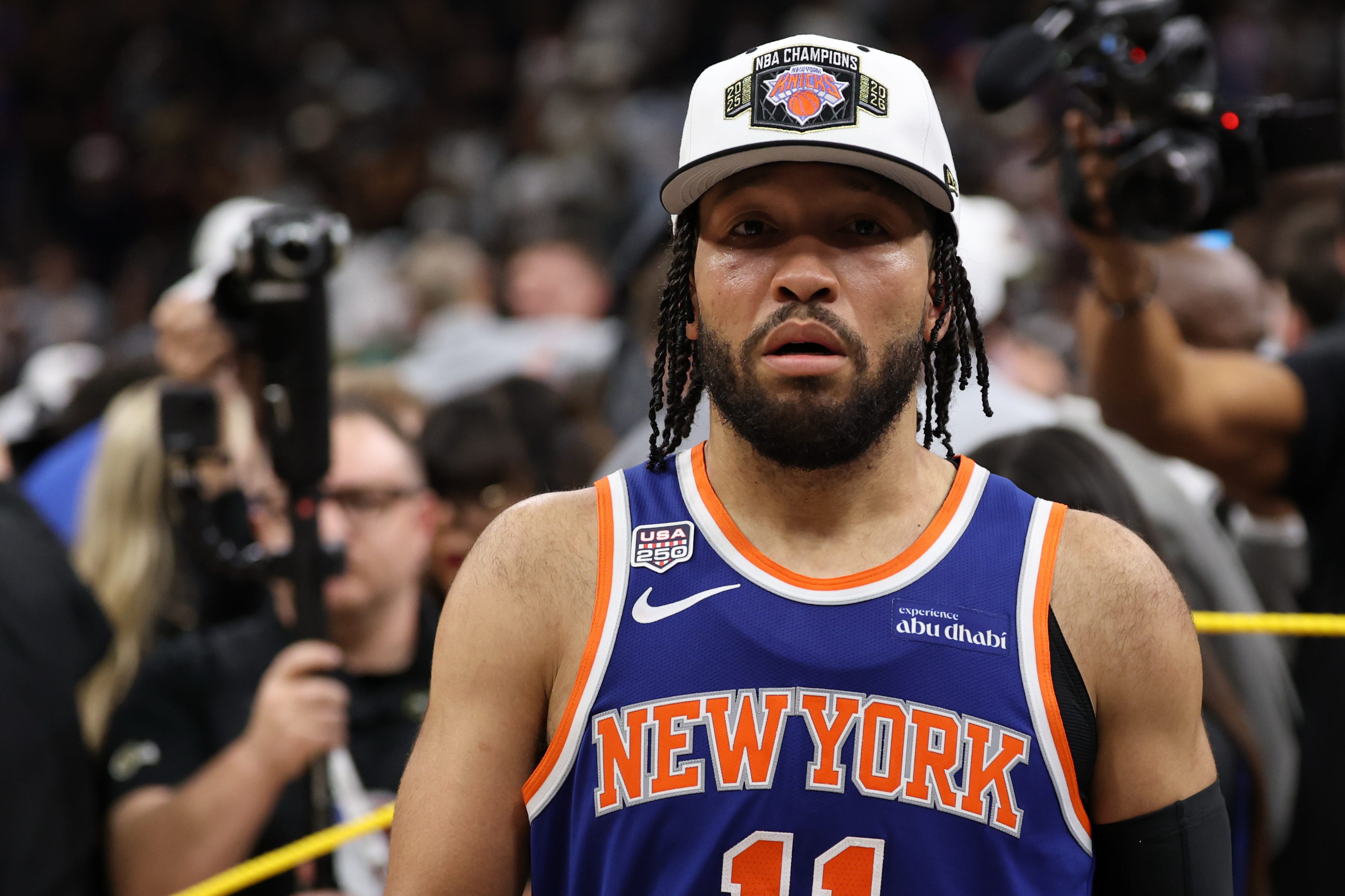Did Jalen Brunson do NSFW Victor Wembanyama toast at Knicks ...