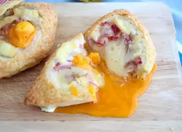 Egg boats with munster cheese