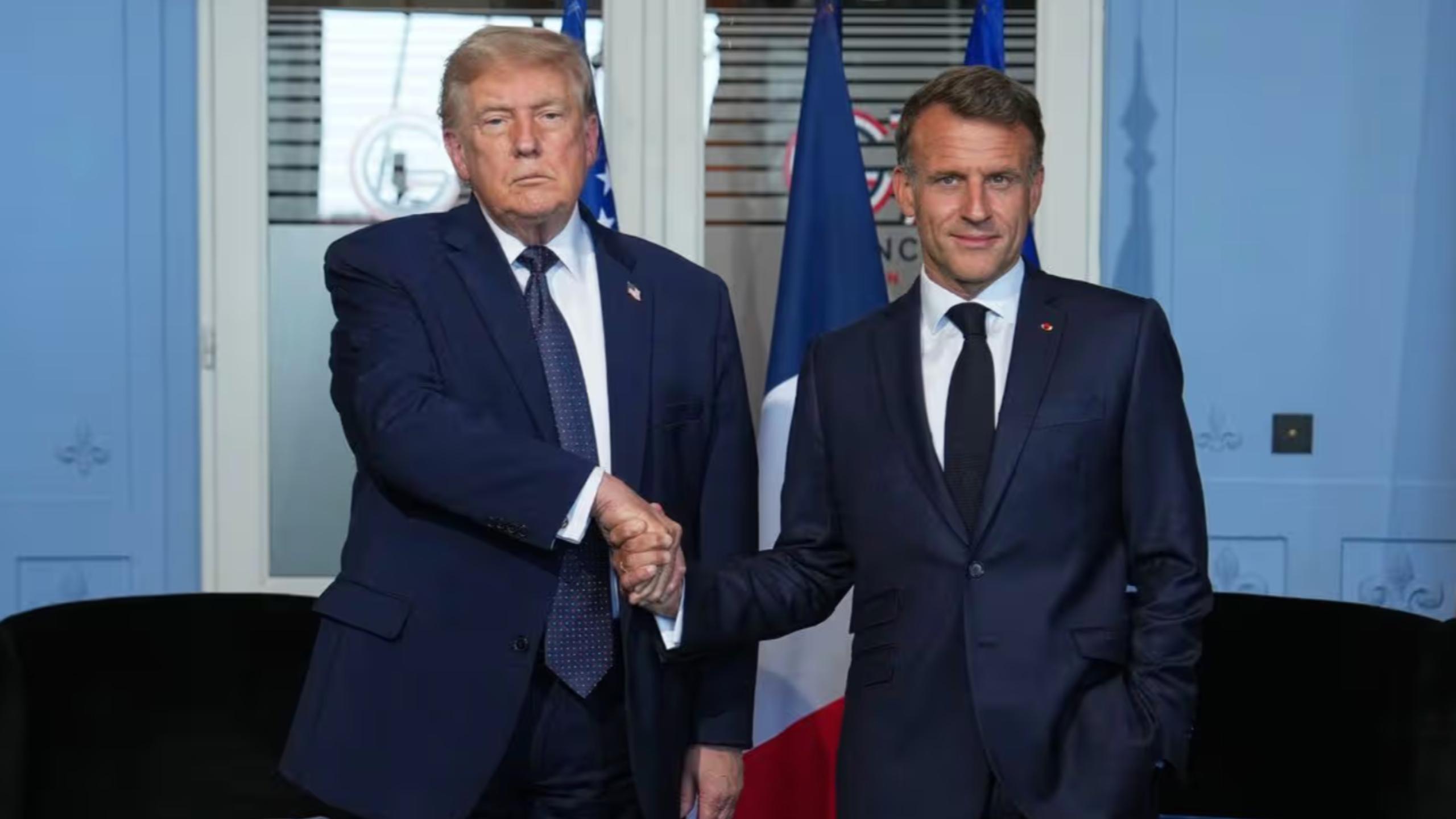 'Weak' Trump G7 greeting with Emmanuel Macron fuels health panic over ...