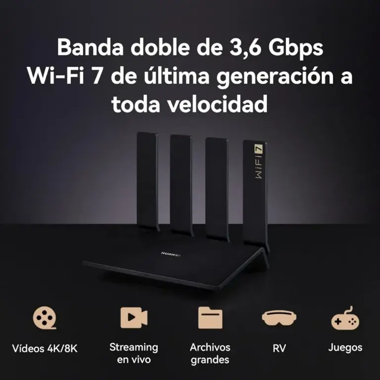 Internet rápido con el router de HUAWEI WiFi 7 BE3 Pro de 3600 Mbps por ...
