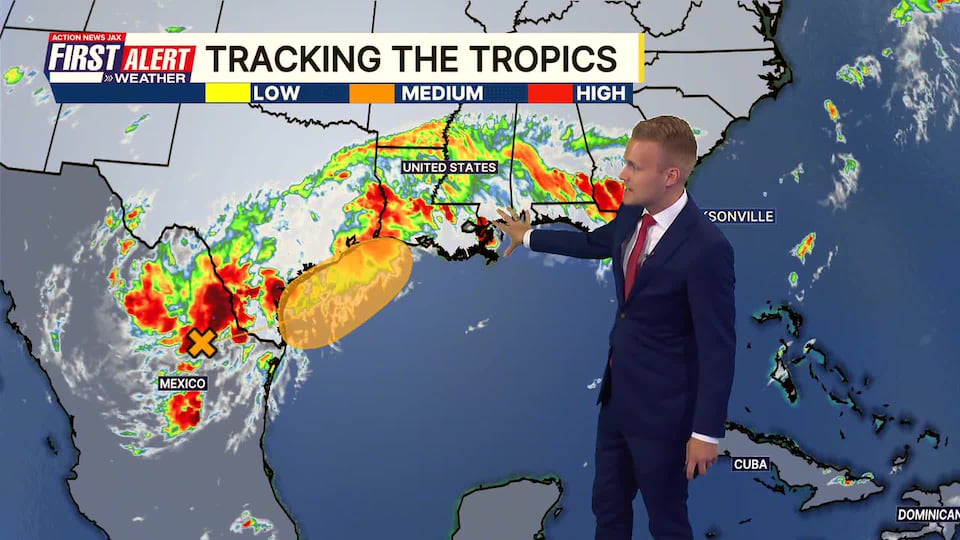 Invest 90L forms over Mexico and will bring heavy rains to the Gulf Coast
