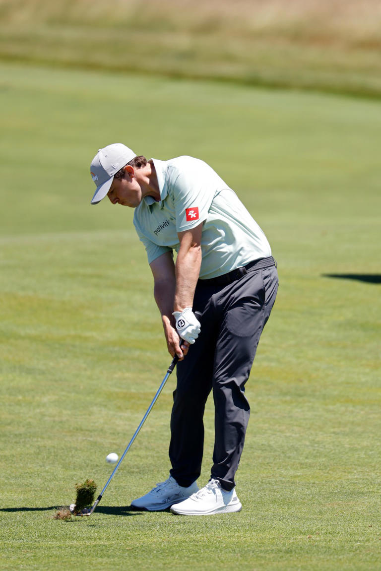 Matt Fitzpatrick welcoming a windy Shinnecock Hills challenge as he ...