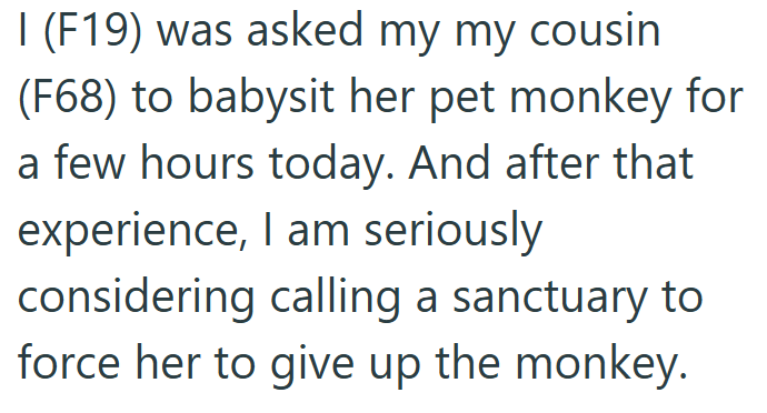 19-year-old cousin decides to call animal sanctuary to take her 68-year ...