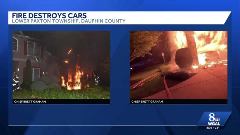 Damage to home | Fire in Lower Paxton Township destroyed three cars ...