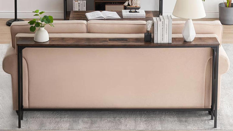 Amazon is selling a sofa table with a built-in charging station for $55 ...