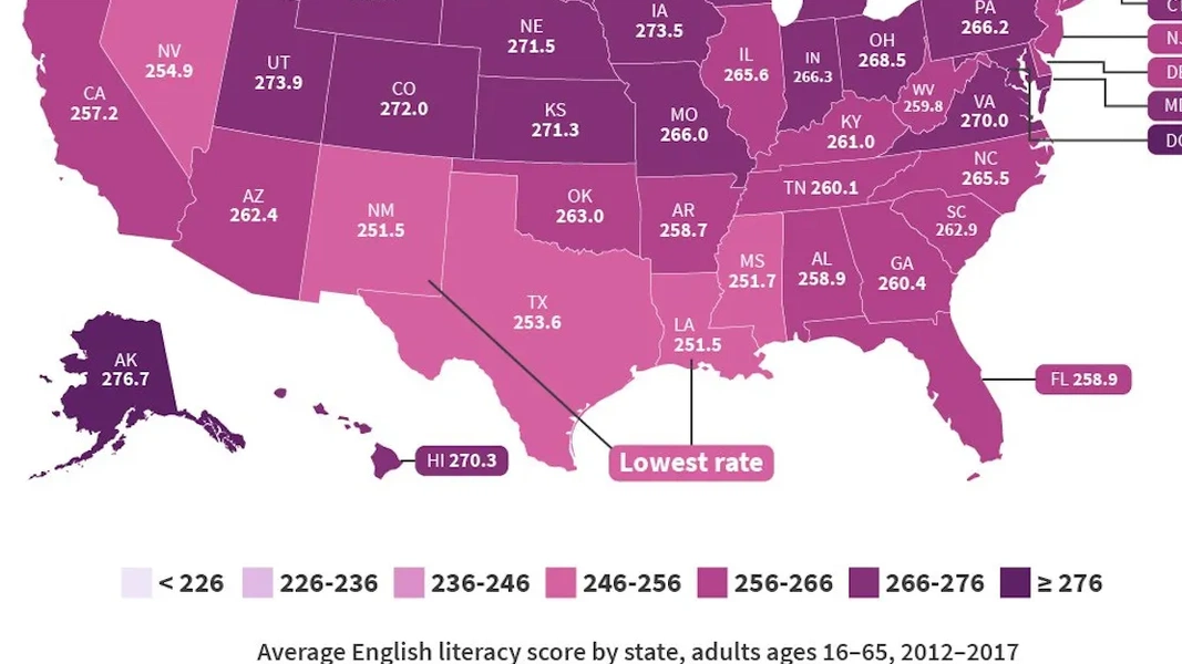 US literacy rates, gaps, and economic impact
