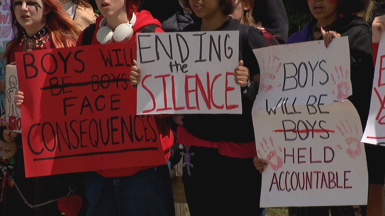 Camrose high school students protest against gender-based violence ...