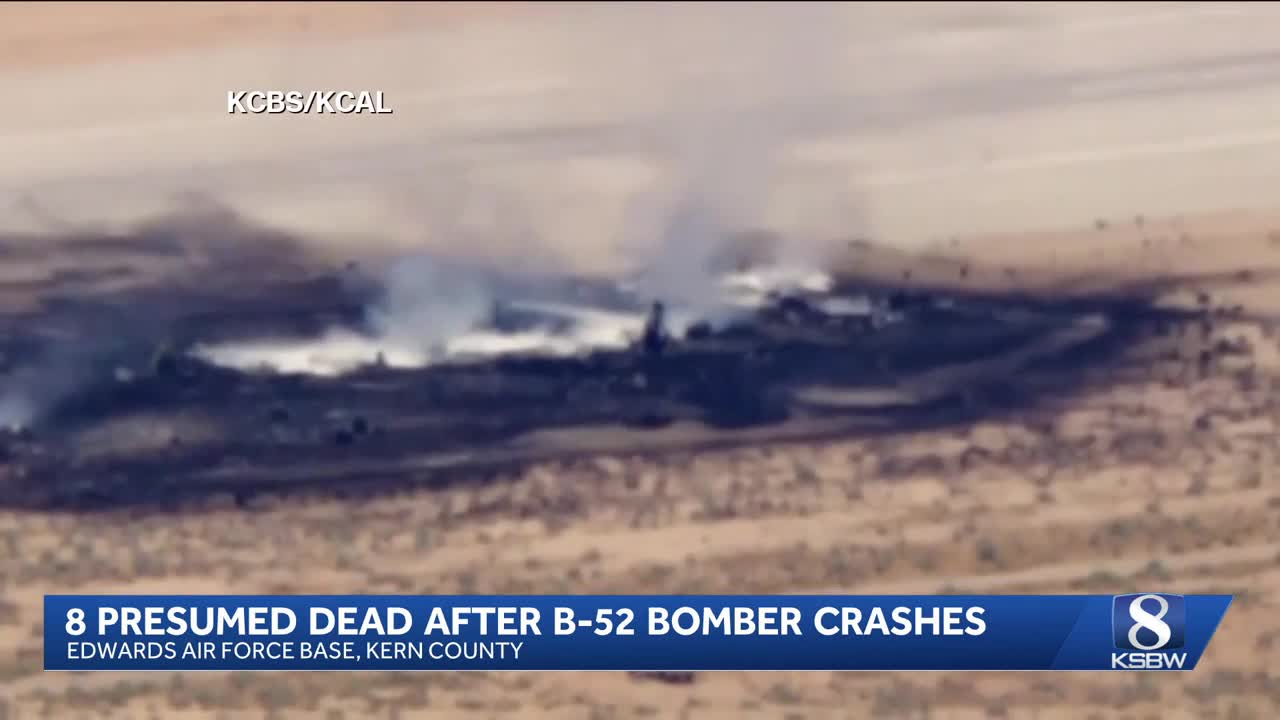 8 presumed dead after B-52 crashes after takeoff at a California Air ...