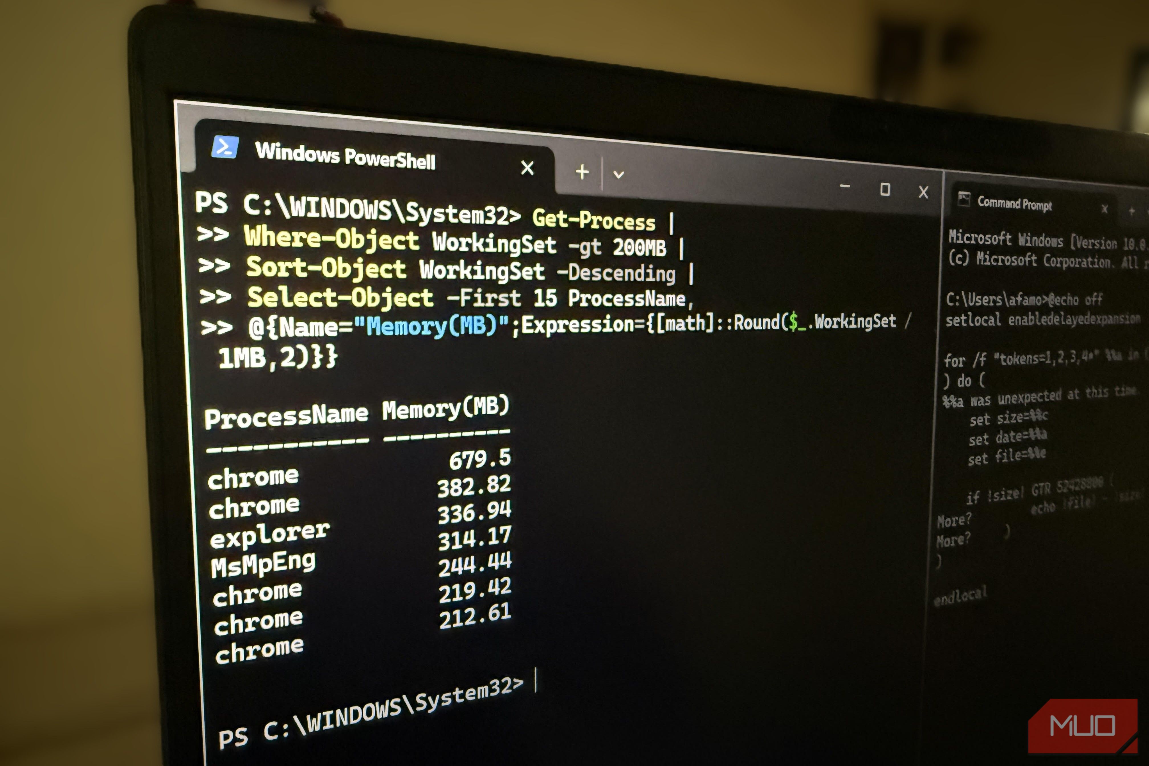 I found PowerShell's pipeline does what batch files can't and I stopped ...