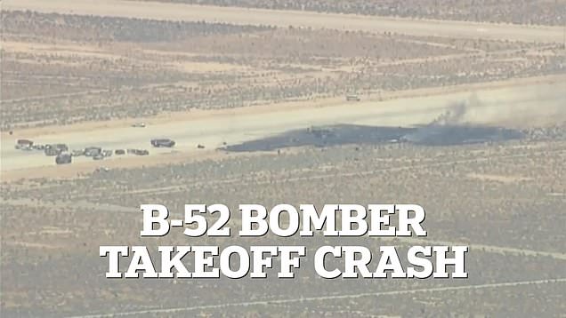 B-52 bomber crashes after takeoff at a California Air Force base