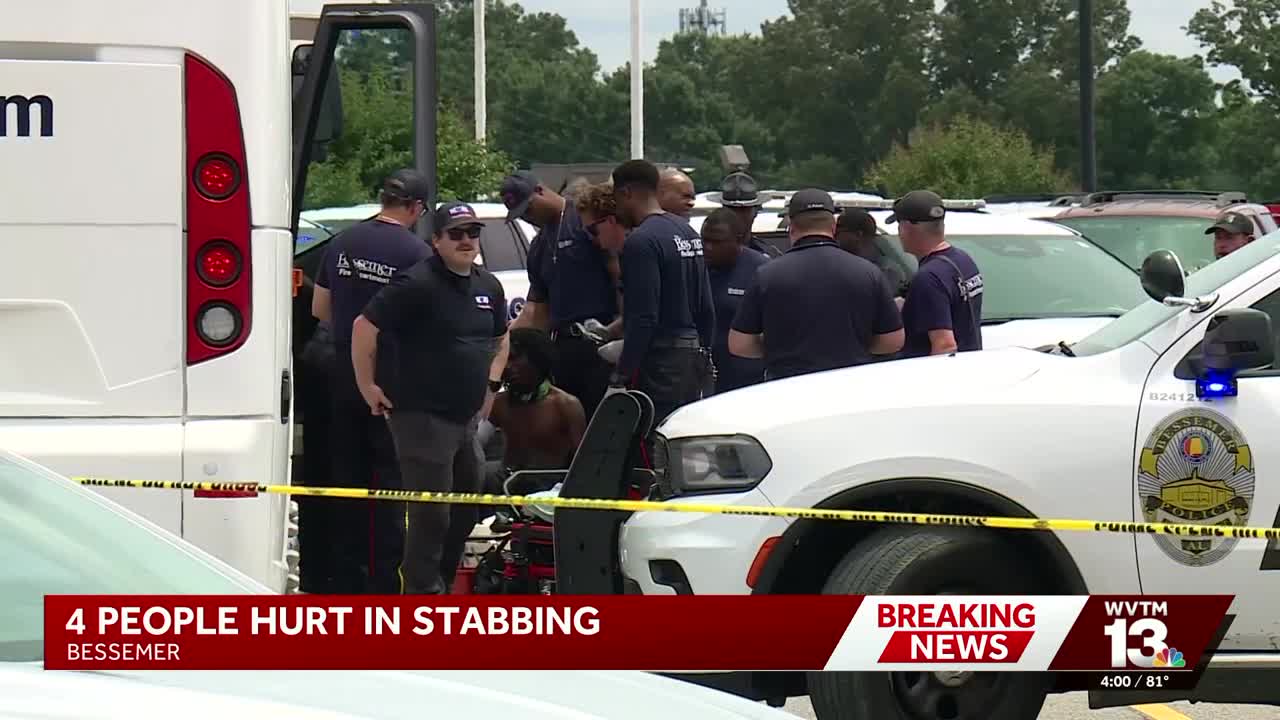4 people stabbed in parking lot of Bessemer Walmart; suspect in custody