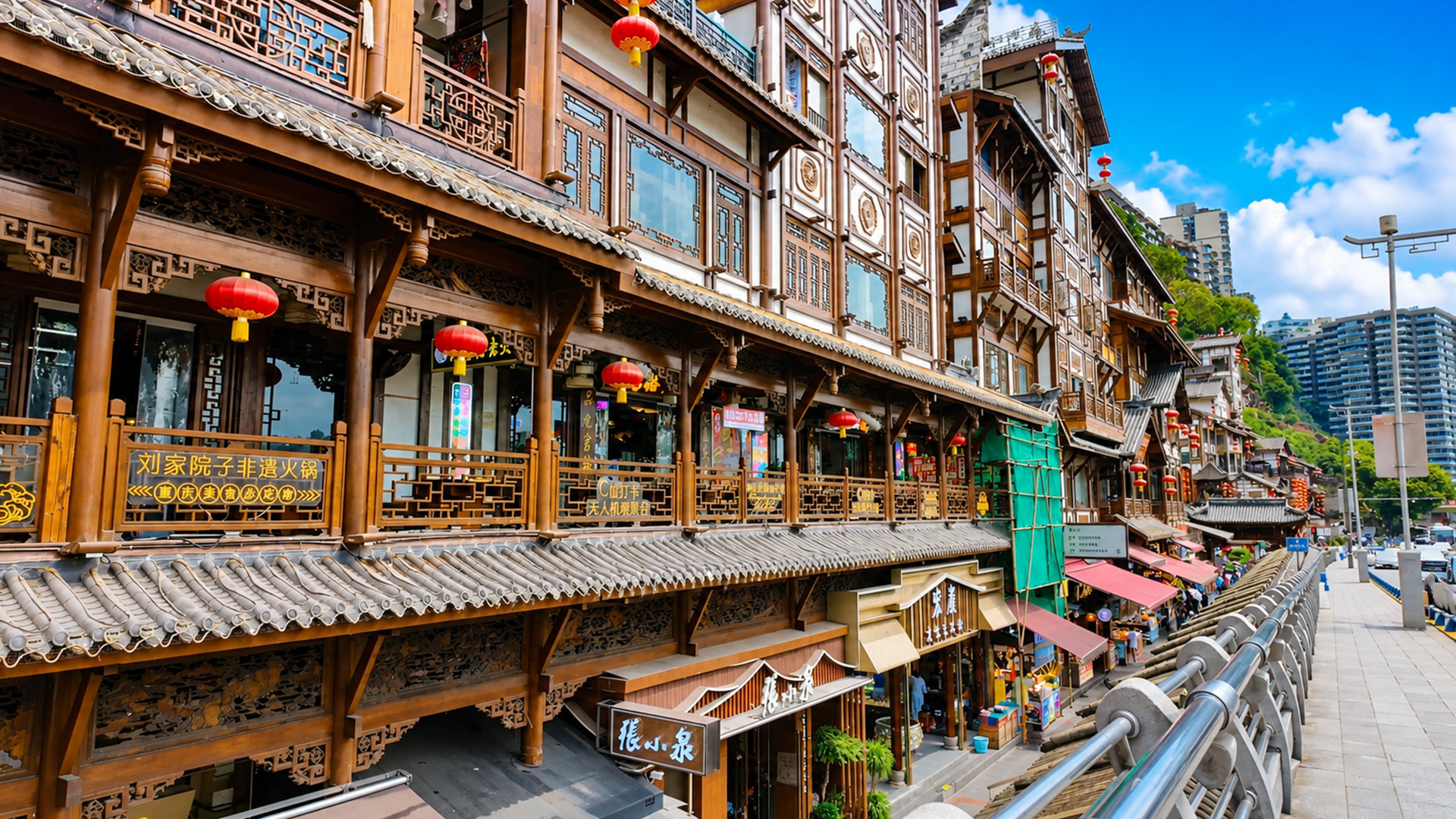 China’s cliffside old town looks like a wooden city in the sky