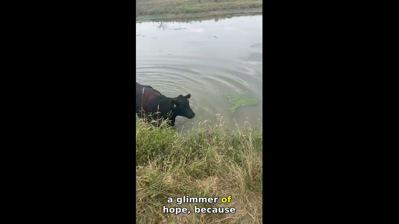 Hero saves calf trapped in pond in Arkansas