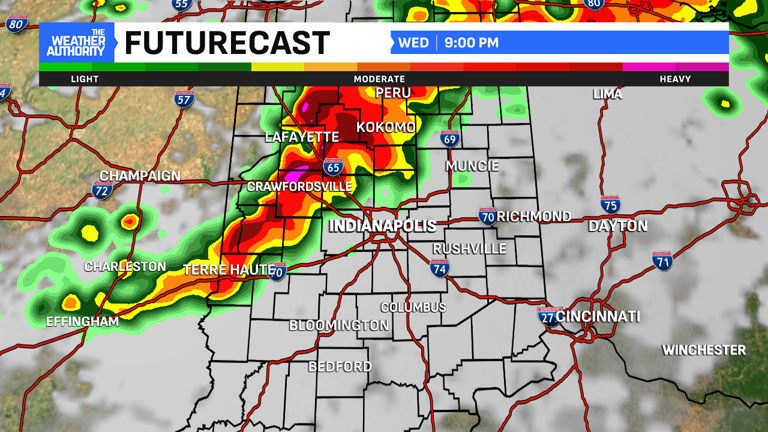 More rain Tuesday with strong storms for Wednesday in central Indiana