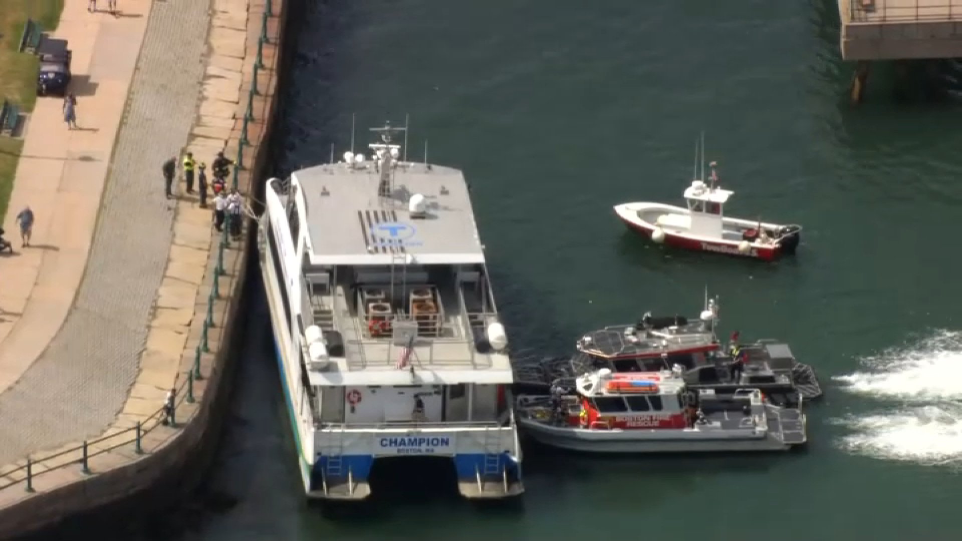 MBTA ferry fire detours boat to Castle Island