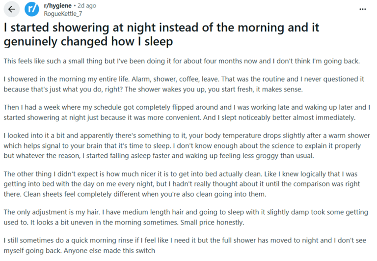 Worker changes shower routine, shock over what it improves: 'Actually wild'