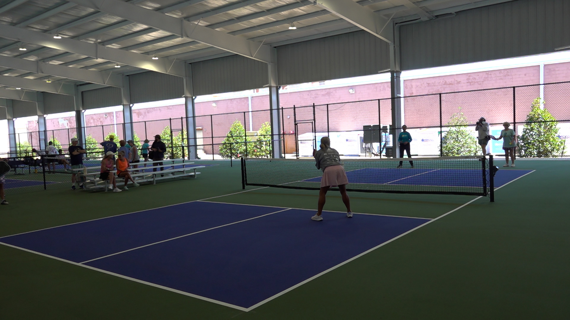 Residents use new pickleball courts at John Hunt Recreation Center