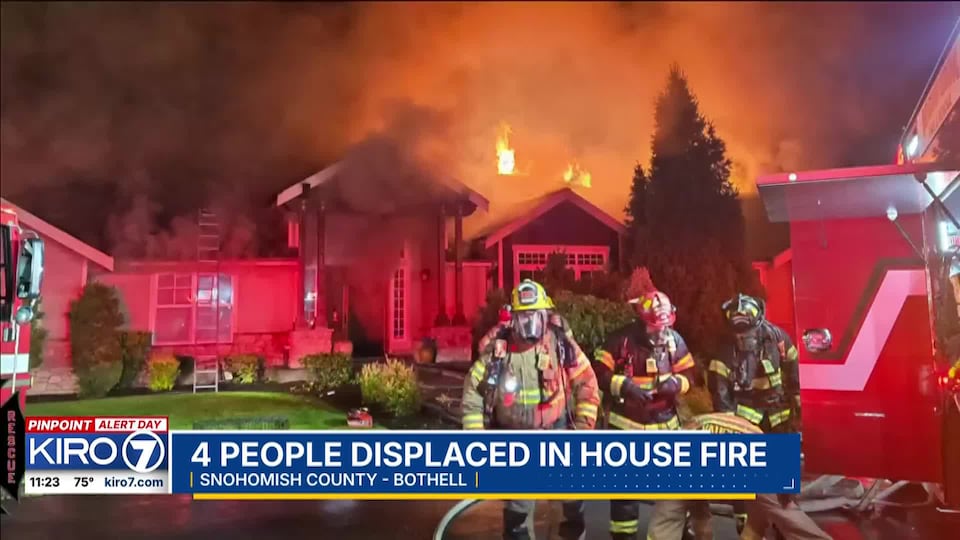 Video: 4 people displaced in house fire