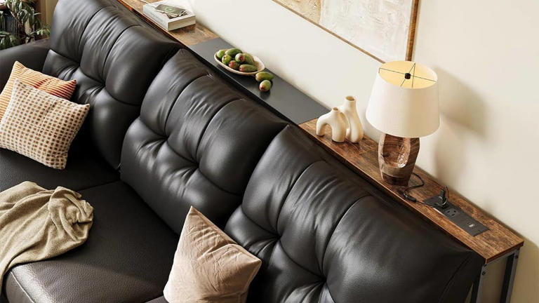 Amazon is selling a sofa table with a built-in charging station for $55 ...
