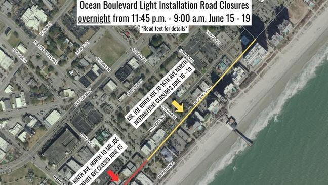Myrtle Beach begins light up Ocean Blvd. project
