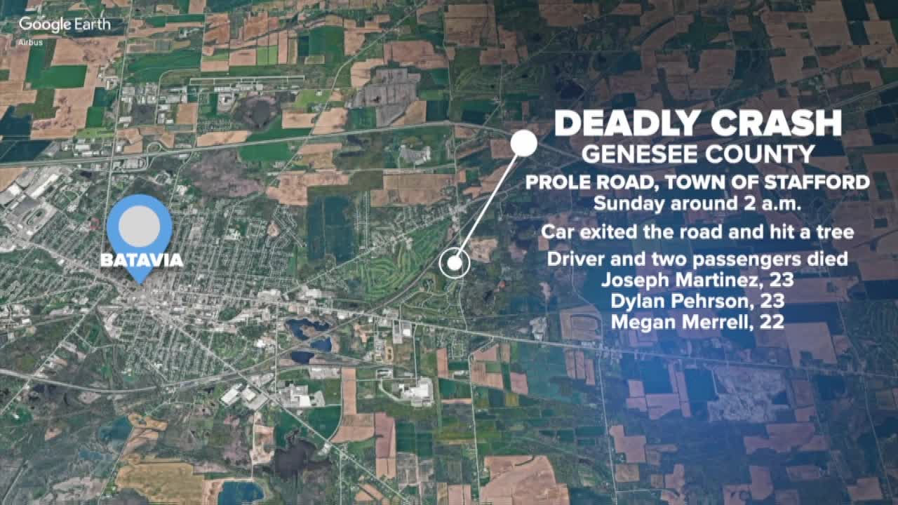 Three dead following one-vehicle crash in Genesee County