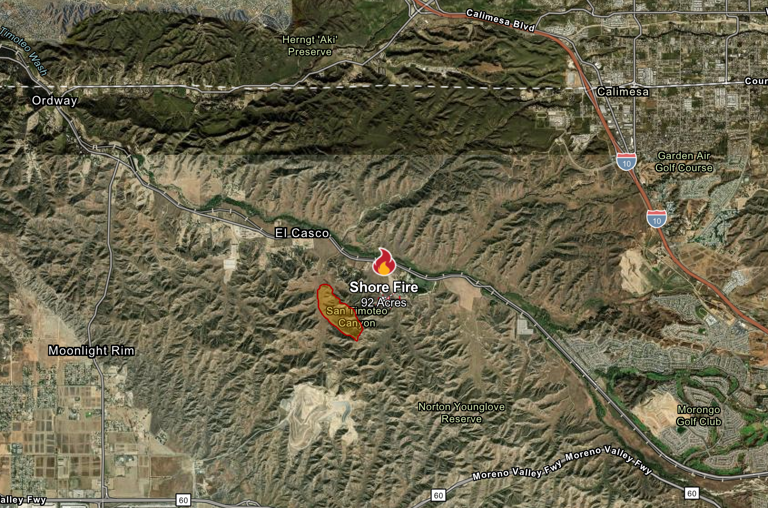 Brush fire burning near Beaumont: See map, get latest updates