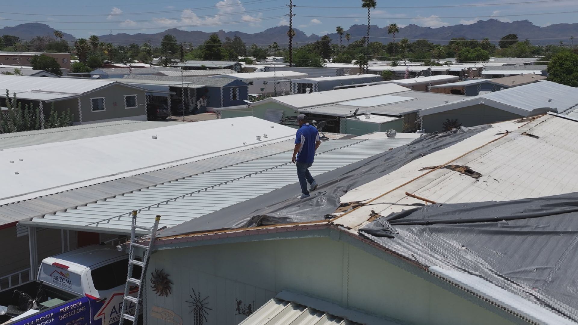 Roofers see surge in calls after first day of monsoon brings leaks, damage