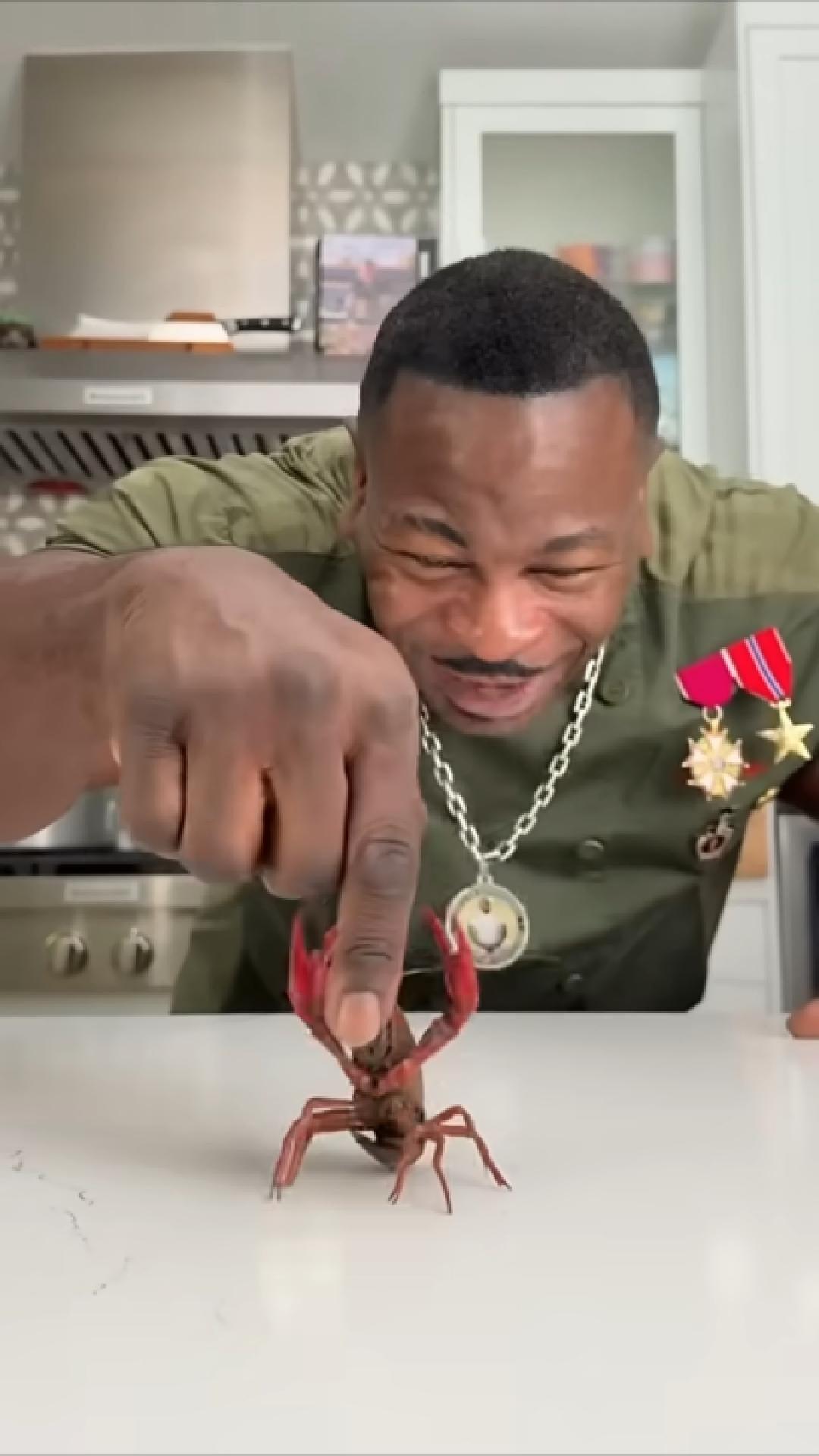 The crawfish didn't see Chef Rush coming!