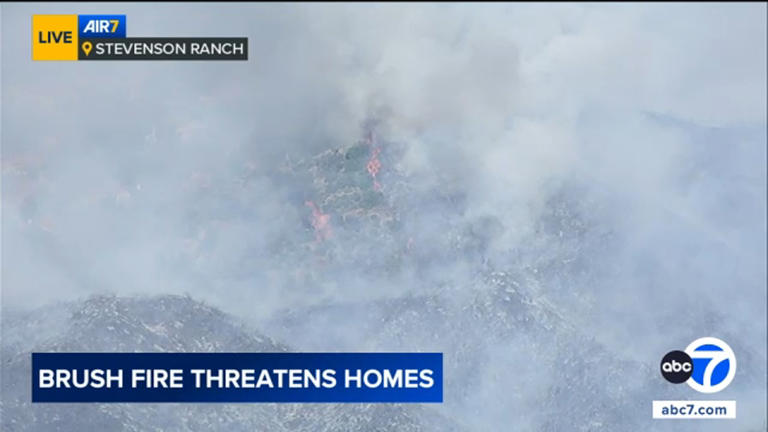 Stevenson Ranch brush fire threatening homes, evacuation order issued