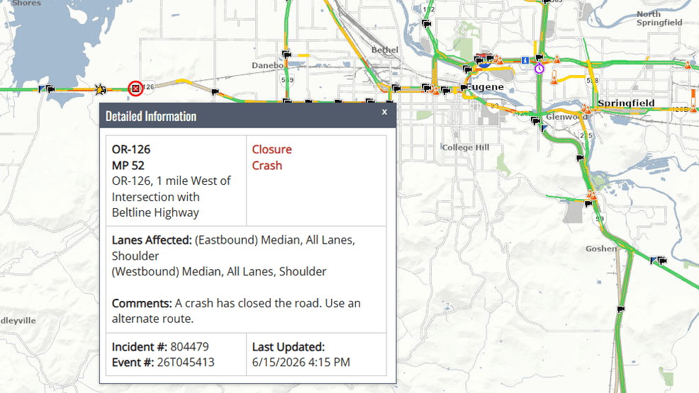 Hwy 126 reopens near Beltline Highway after Monday crash
