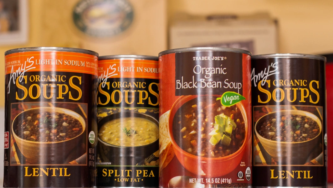 Canned soups with simple ingredients and real vegetables