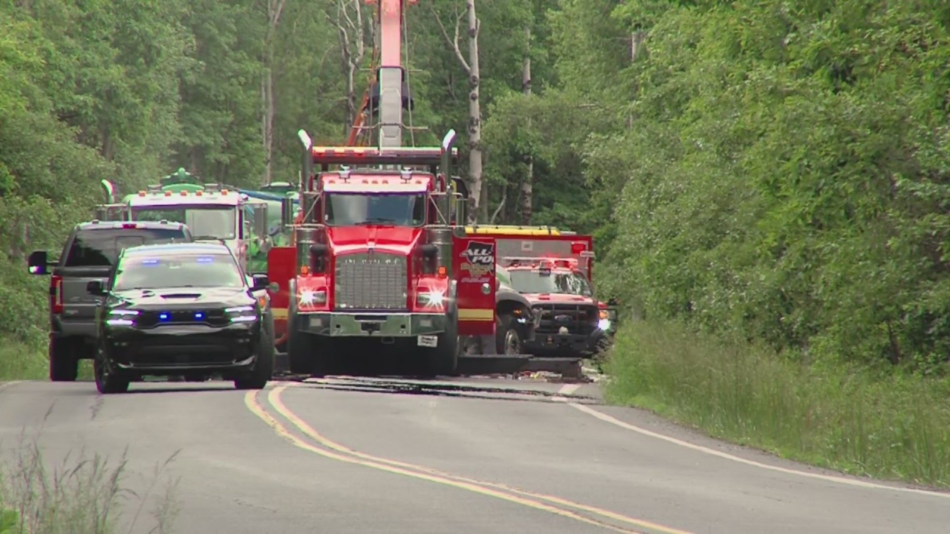 Septic truck rolls over in crash, driver sent to hospital | 28/22 News