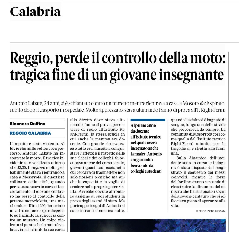 Rassegna stampa 16-06-2026 edizioni Calabria