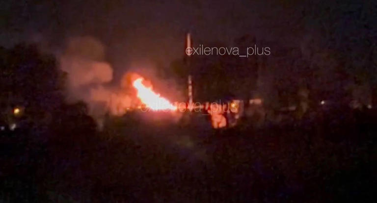 Drone attack sparks fire at oil depot in Russia's Krasnodar Krai