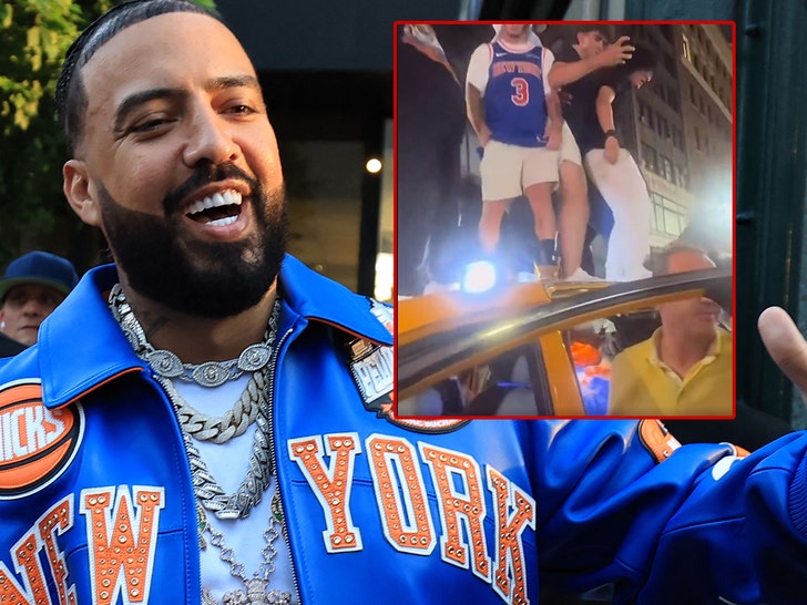 French Montana helping cab driver whose taxi was trashed in Knicks ...