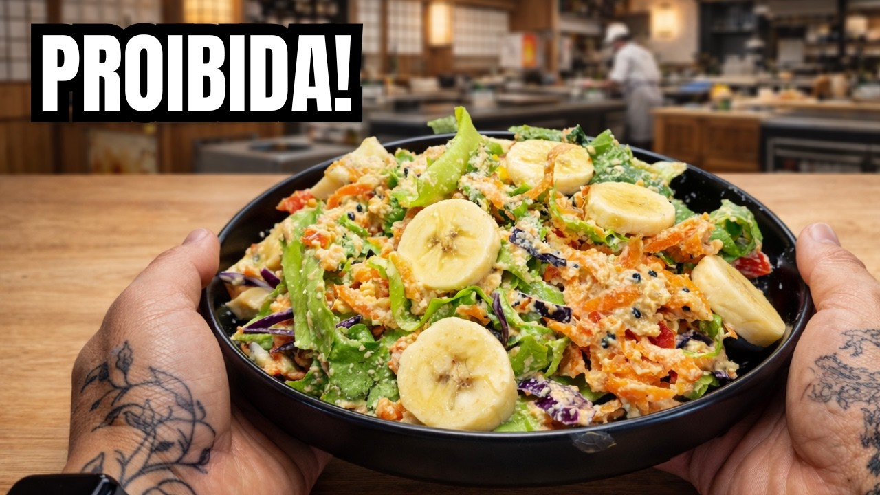 Salada japonesa cremosa e saudável com molho de tofu irresistível