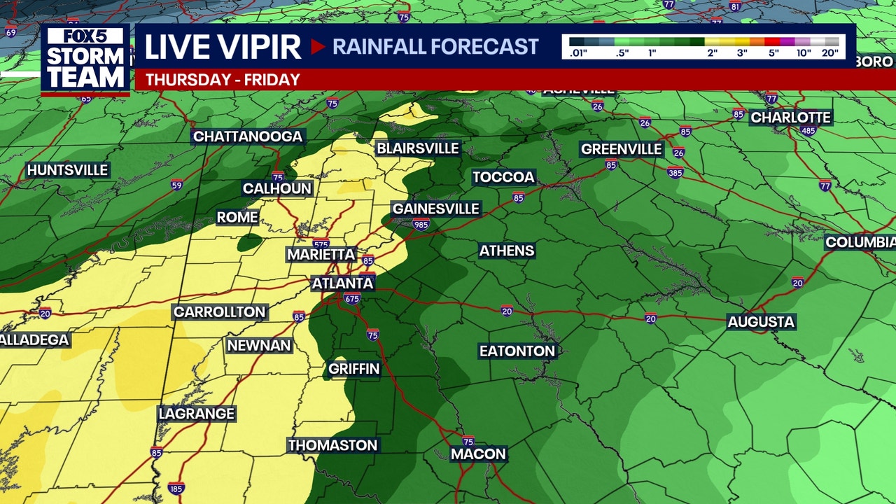 Metro Atlanta weather: Tropical rain moves into Georgia bringing flash ...