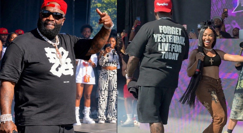 Yung Miami gets Rick Ross to do "Spend Dat" dance challenge at his car ...